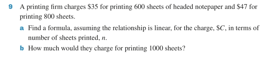 Solved A printing firm charges $35 for printing 600 sheets | Chegg.com