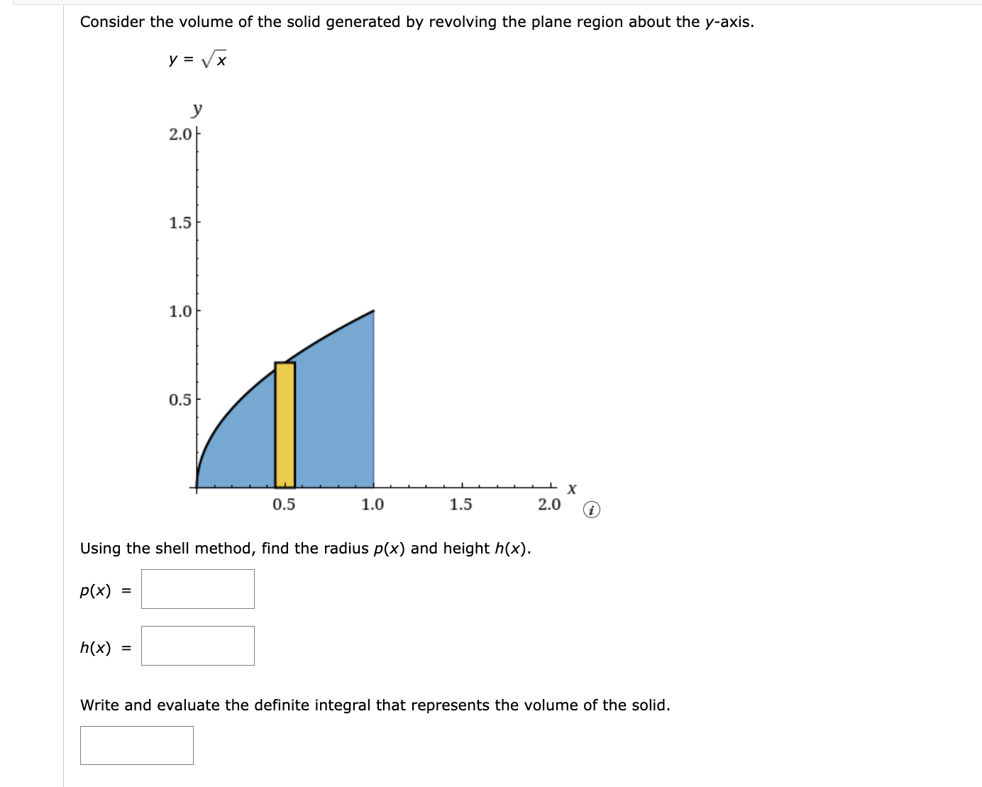 Solved Consider the volume of the solid generated by | Chegg.com