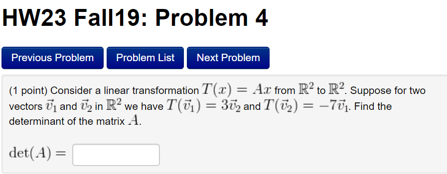 Solved HW23 Fall19: Problem 4 Previous Problem Problem List | Chegg.com