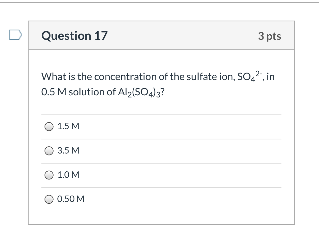 Solved What is the concentration of the sulfate ion, SO42-, | Chegg.com