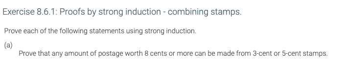 Solved Exercise 8.6.1: Proofs by strong induction - | Chegg.com
