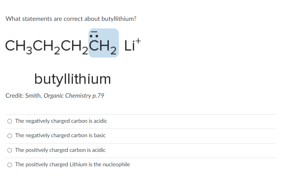 Solved What statements are correct about butyllithium? | Chegg.com
