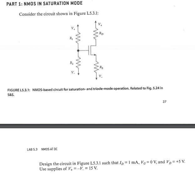 Solved NMOS design to operate in triod and saturation | Chegg.com
