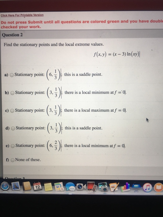 Solved Find the stationary points and the local extreme | Chegg.com