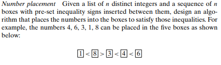 Solved Number placement Given a list of n distinct integers | Chegg.com