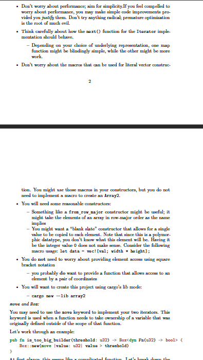 Part A: Two-Dimensional, Polymorphic Arrays The Rust | Chegg.com