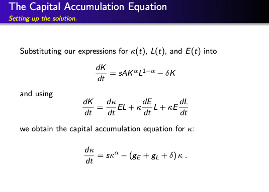 Solved The Capital Accumulation Equation Setting up the | Chegg.com