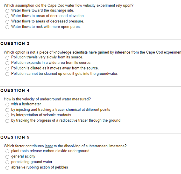 Solved Which assumption did the Cape Cod water flow velocity | Chegg.com