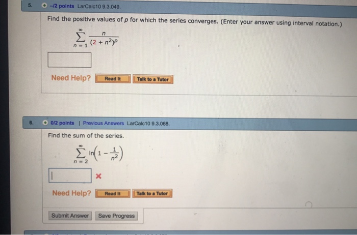 Solved Find the positive values of p for which the series | Chegg.com