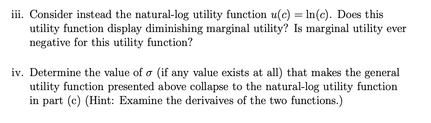 Solved 5. Canonical utility function. Consider the utility | Chegg.com