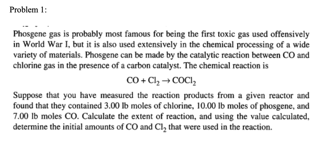 Solved Phosgene gas is probably most famous for being the | Chegg.com