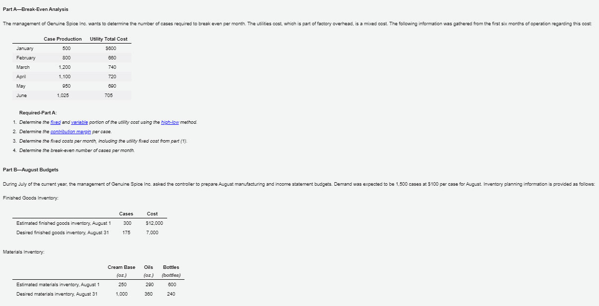 Solved Genuine Spice Inc. began operations on January 1 of | Chegg.com