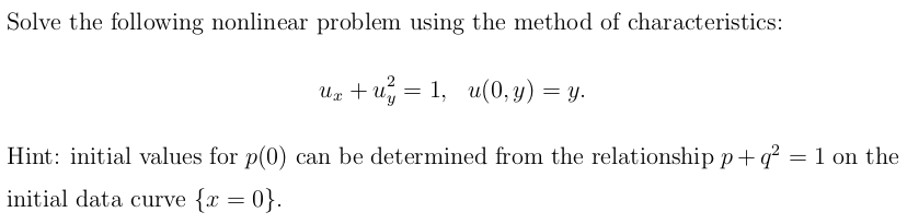Solved Solve the following nonlinear problem using the | Chegg.com