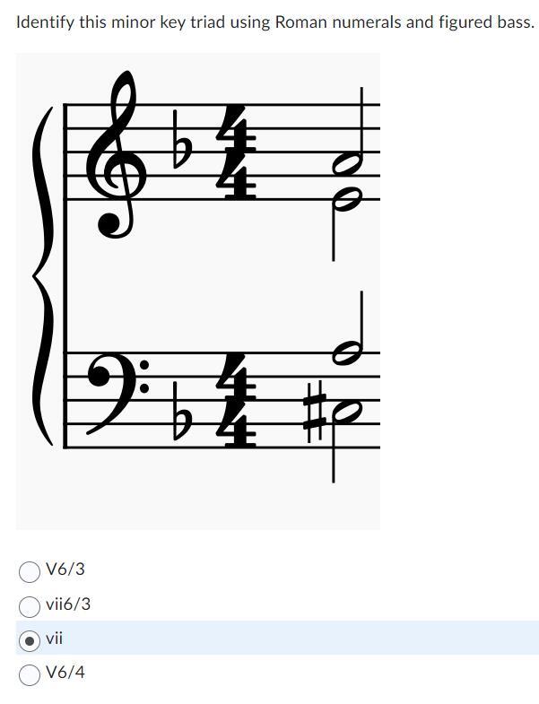 Solved Identify this minor key triad using Roman numerals | Chegg.com
