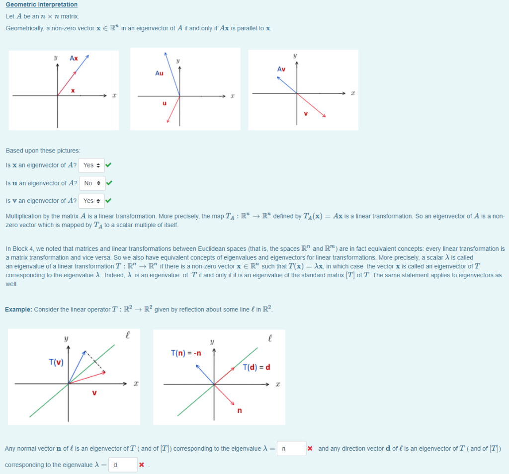 Solved Geometric Interpretation Let A be an n x n matrix. | Chegg.com