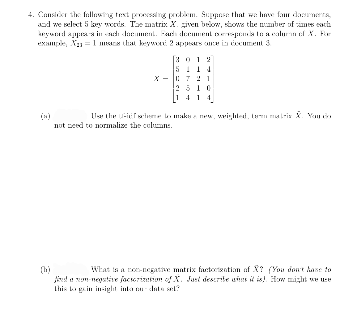 4. Consider the following text processing problem. | Chegg.com
