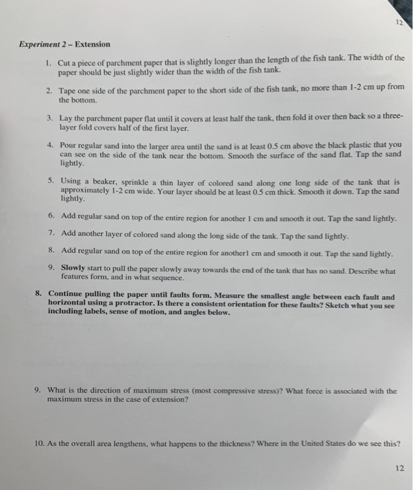 Experiment 2-Extension 1. Cut a piece of parchment | Chegg.com