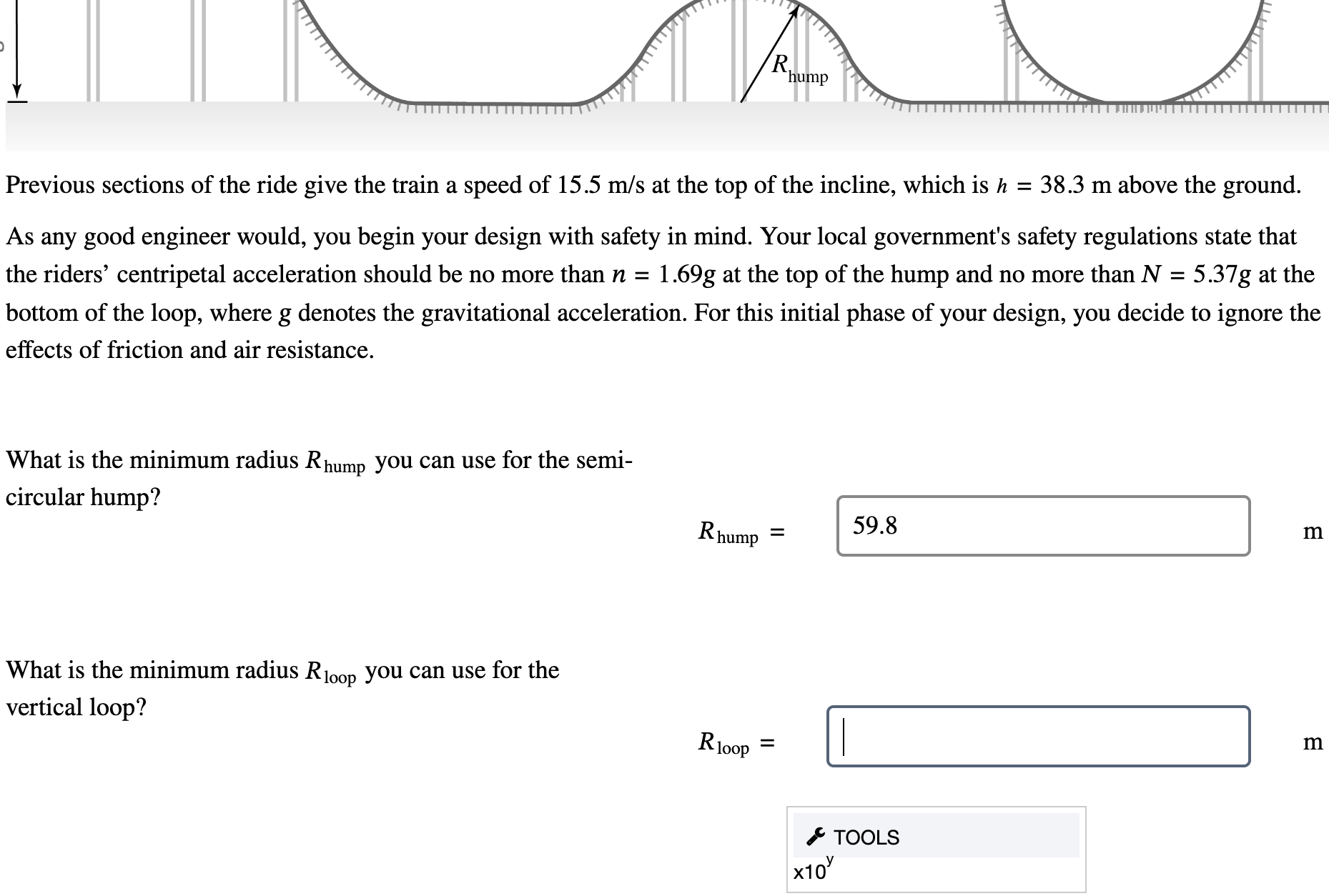 Solved Previous sections of ﻿the ride give the train a speed | Chegg.com