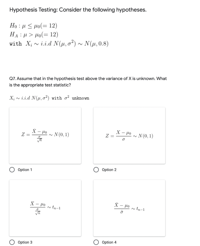 Solved Hypothesis Testing: Consider the following | Chegg.com