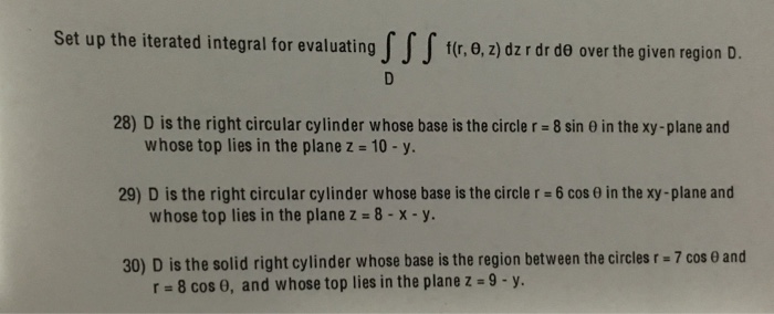 Solved Set up the iterated integral for evaluating f f f | Chegg.com