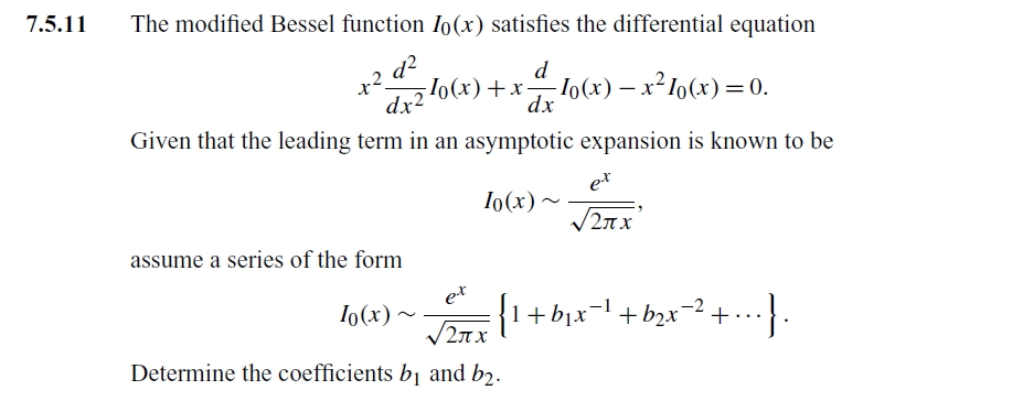 Solved 7.5. The modified Bessel function lo(x) satisfies the | Chegg.com
