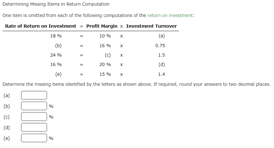 Solved Determining Missing Items in Return Computation One | Chegg.com