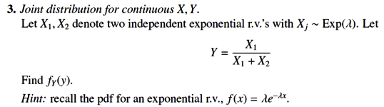 Solved 3. Joint distribution for continuous X,Y. Let X1,X2 | Chegg.com