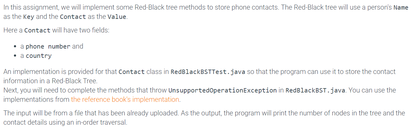 Solved In this assignment, we will implement some Red-Black | Chegg.com