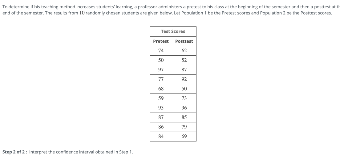 Solved To determine if his teaching method increases | Chegg.com