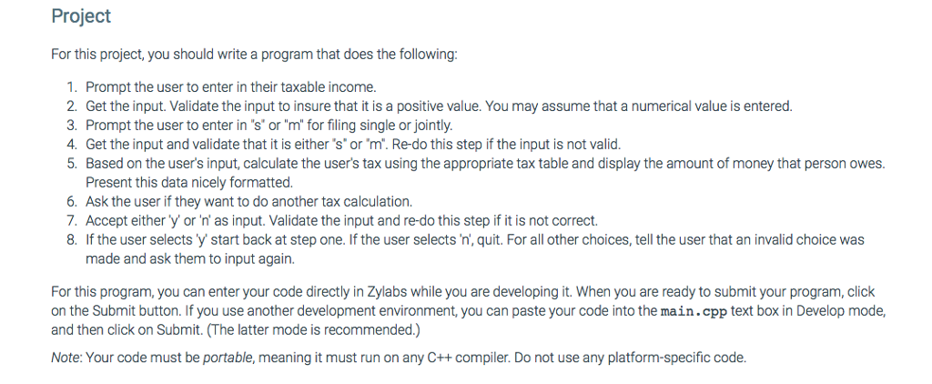Solved 4.13 Programming Project #1-Taxes Background This | Chegg.com