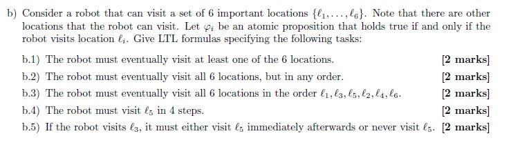 b) Consider a robot that can visit a set of 6 | Chegg.com
