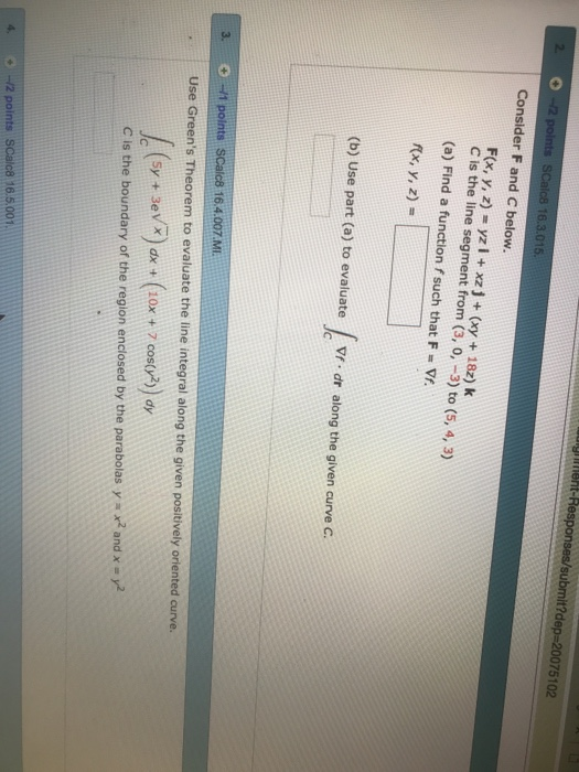 Solved use greens theorem to evaluate the line integral | Chegg.com