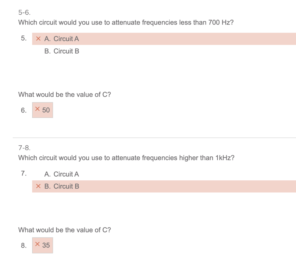 Solved A) B)5-6. Which circuit would you use to attenuate | Chegg.com