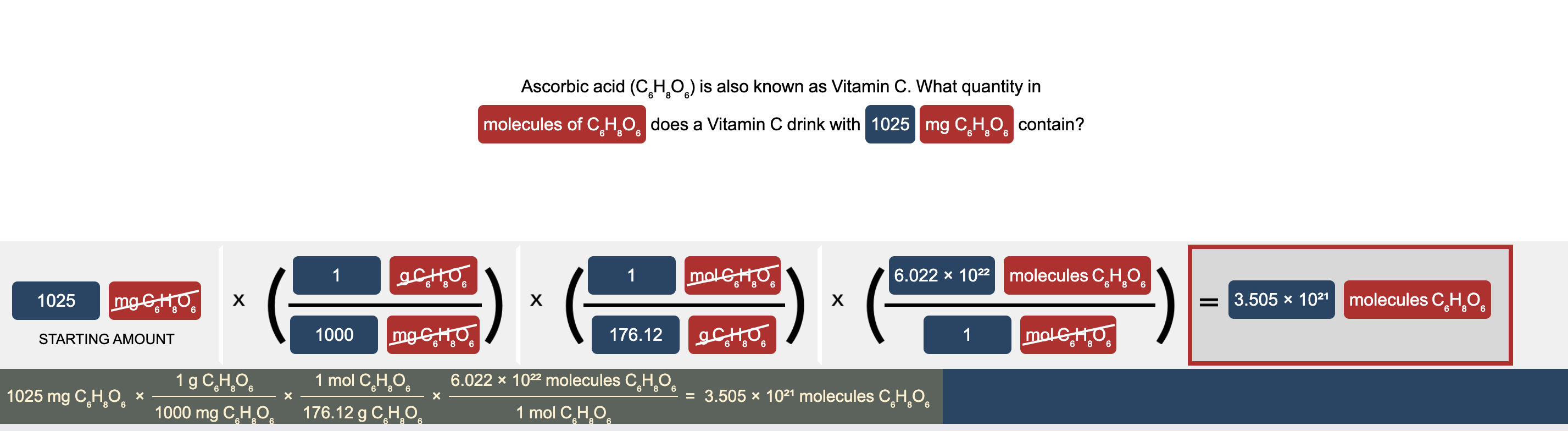 Solved Ascorbic acid (C6H8O6) is also known as Vitamin C. | Chegg.com