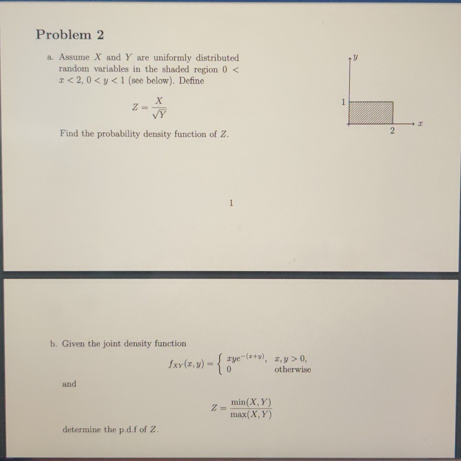 Solved Problem 2 a. Assume X and Y are uniformly distributed | Chegg.com