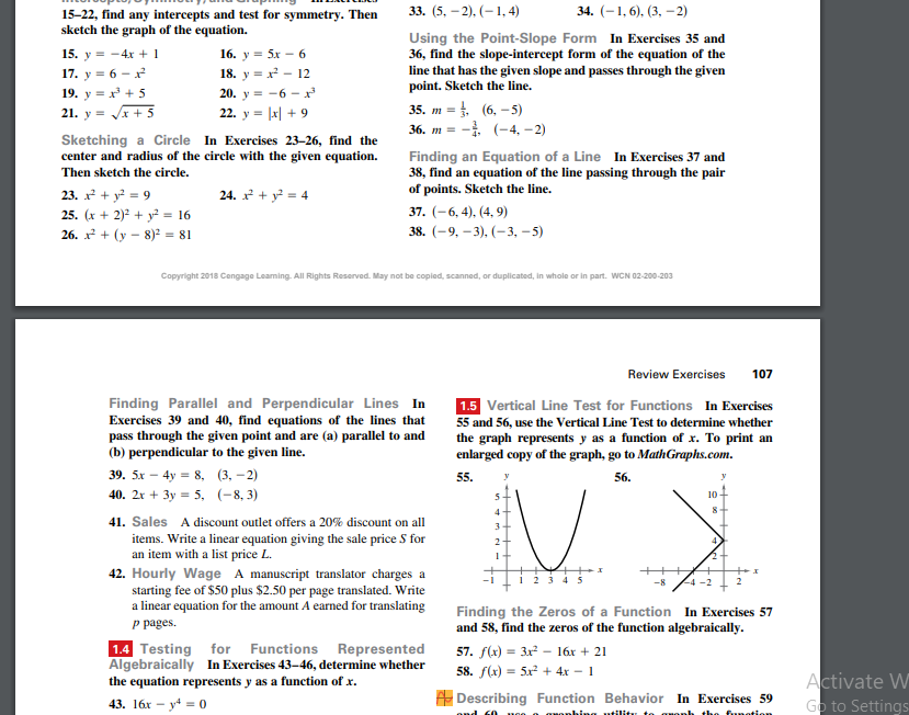 Solved Ron Larson Precalculus 10th Edition Questions 35