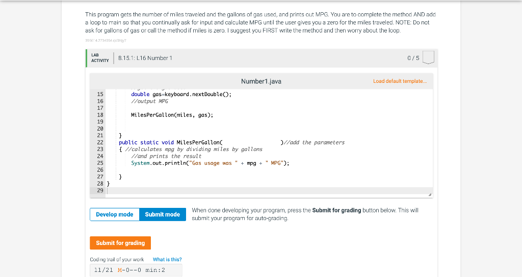 Solved This program gets the number of miles traveled and | Chegg.com