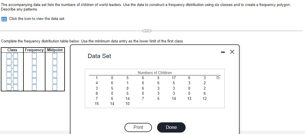 Solved The accompanying data set lists the numbers of | Chegg.com