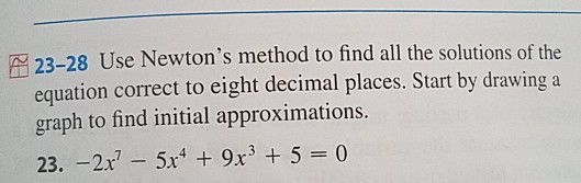 Solved 23-28 Use Newton's method to find all the solutions | Chegg.com