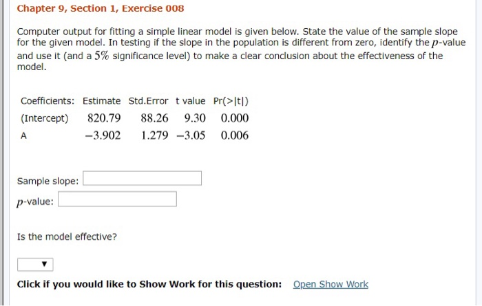 Solved Chapter 9, Section 1, Exercise 008 Computer output | Chegg.com