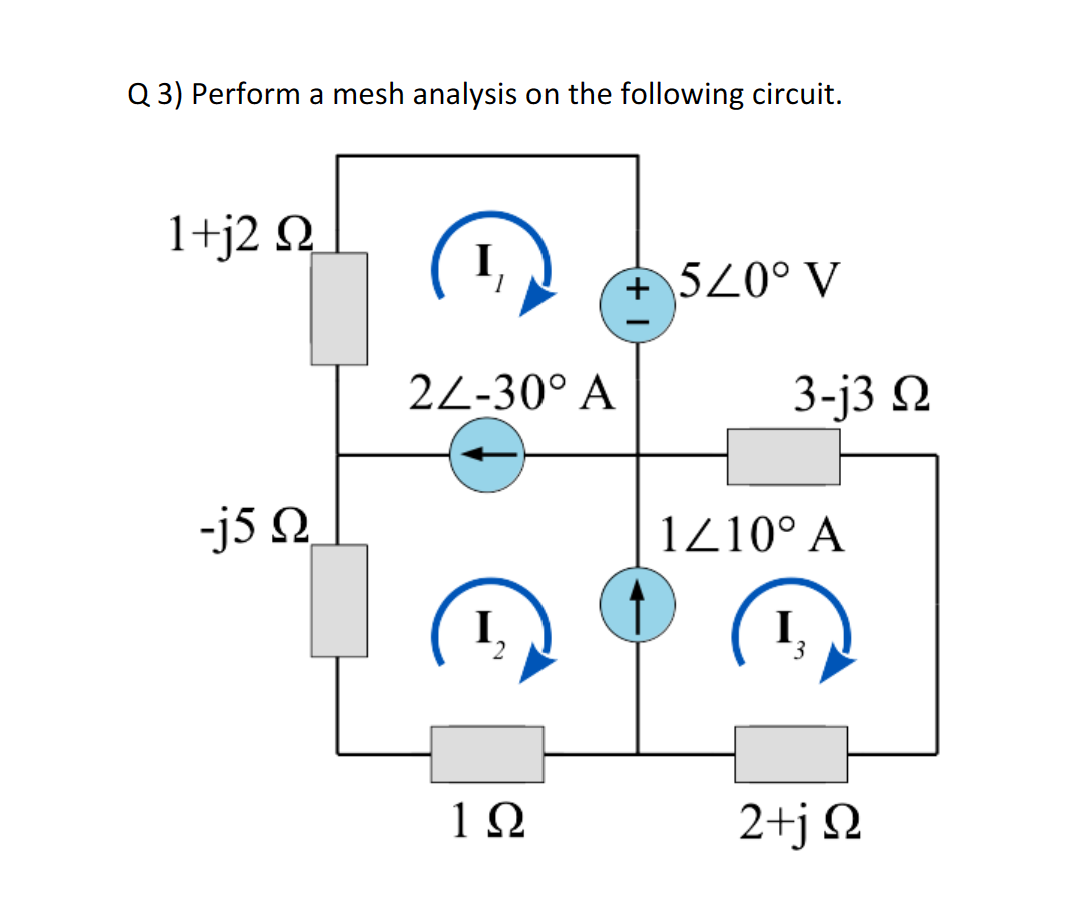 Solved Q3 Perform a mesh analysis on the following circuit | Chegg.com