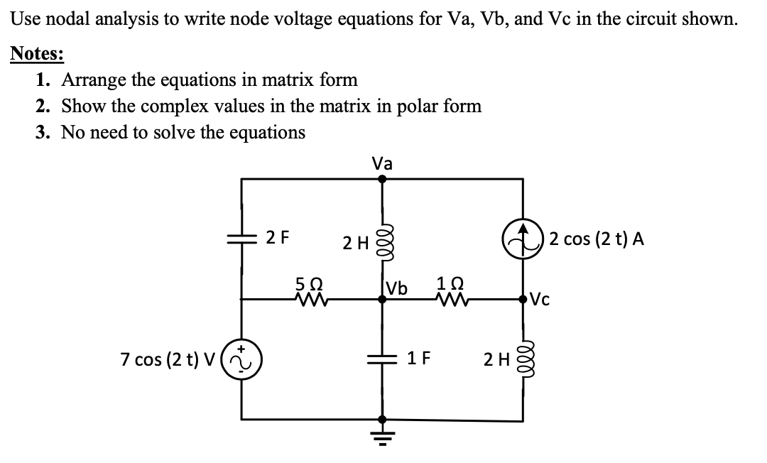 Solved Use nodal analysis to write node voltage equations | Chegg.com