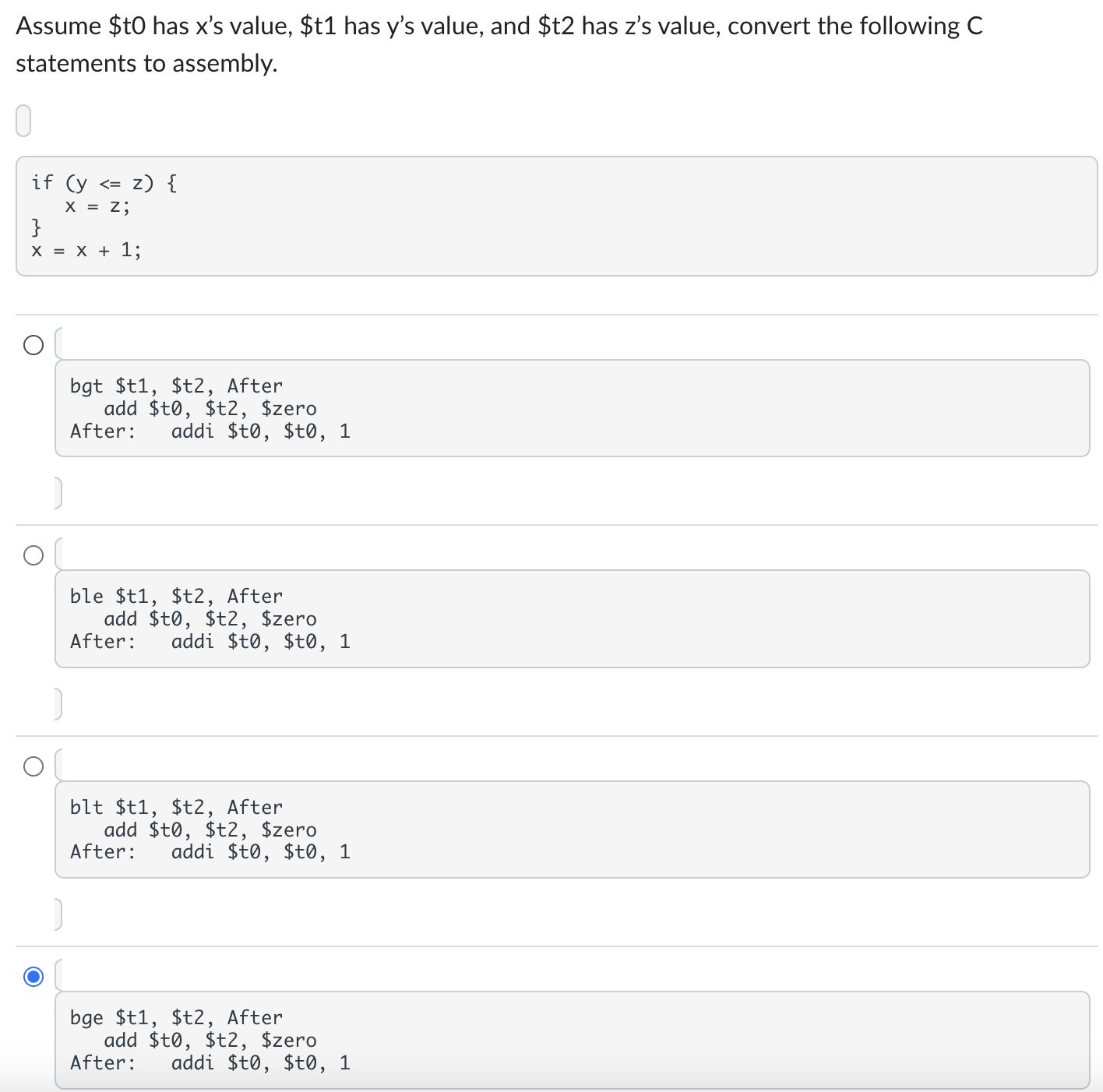 Solved Assume $ t0 ﻿has x's value, $ t1 ﻿has y's value, and | Chegg.com