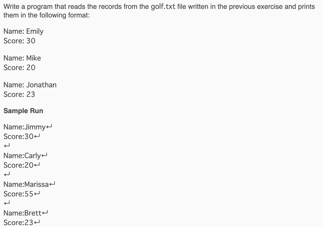Solved Write A Program That Reads The Records From The