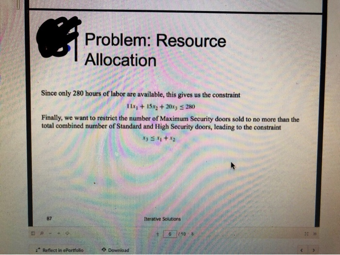 Solved Iterative Solutions Problem: Resource Allocation The | Chegg.com