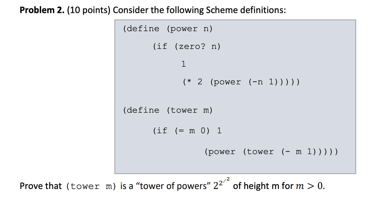 Solved Problem 2. (10 points) Consider the following Scheme | Chegg.com