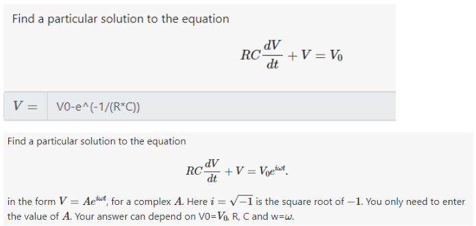 Solved Find a particular solution to the equation | Chegg.com