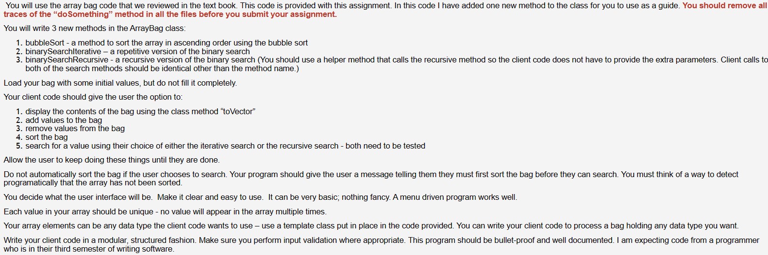 Solved #include "ArrayBag.h"#include #include | Chegg.com