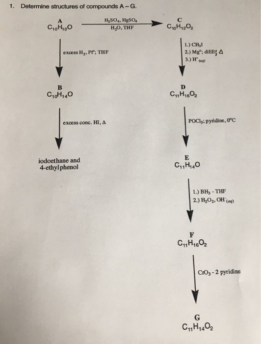 Solved Determine structures of compounds A-G. | Chegg.com