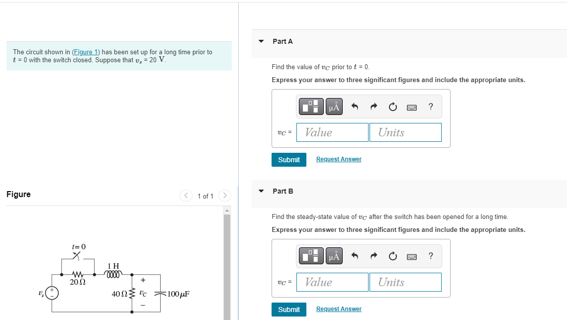 Solved The circuit shown in has been set up for a long time | Chegg.com